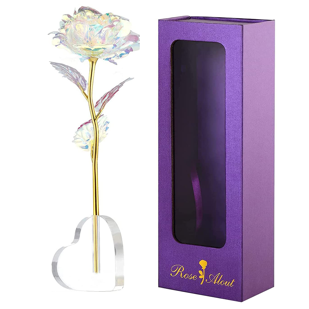 【CRTWO】ของขวัญสำหรับดอกไม้วันแม่,Galaxy Rose พร้อมกล่องของขวัญ,Rainbow ...