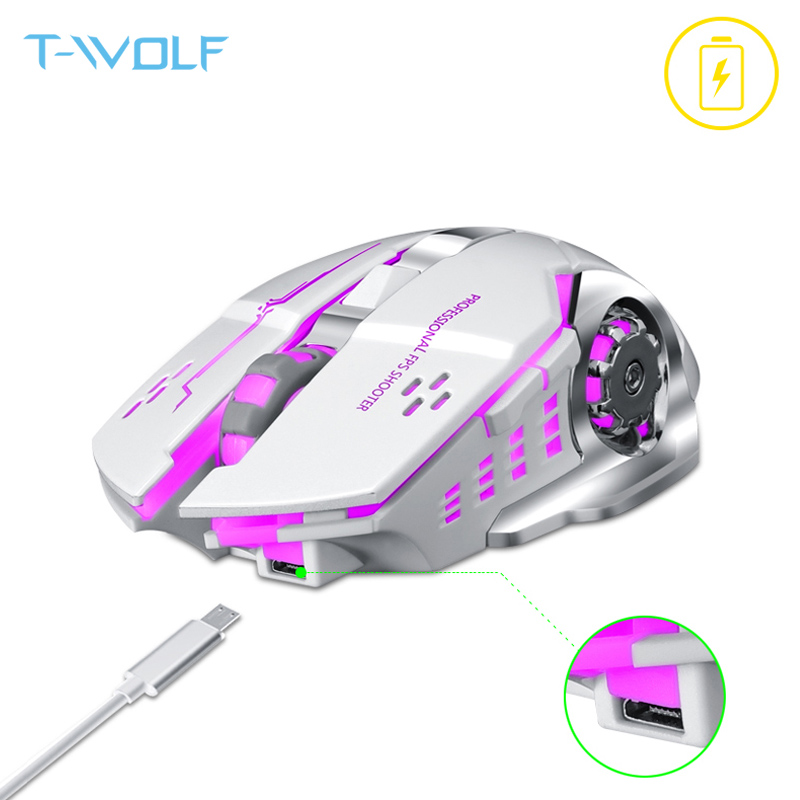 【Quality certification】T-WOLF Q13 Rechargeable Wireless Mouse Silent ...