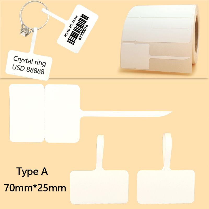 【802e9a44】500pcs Blank Label Stickers Jewelry Tags Thermal Paper Label ...