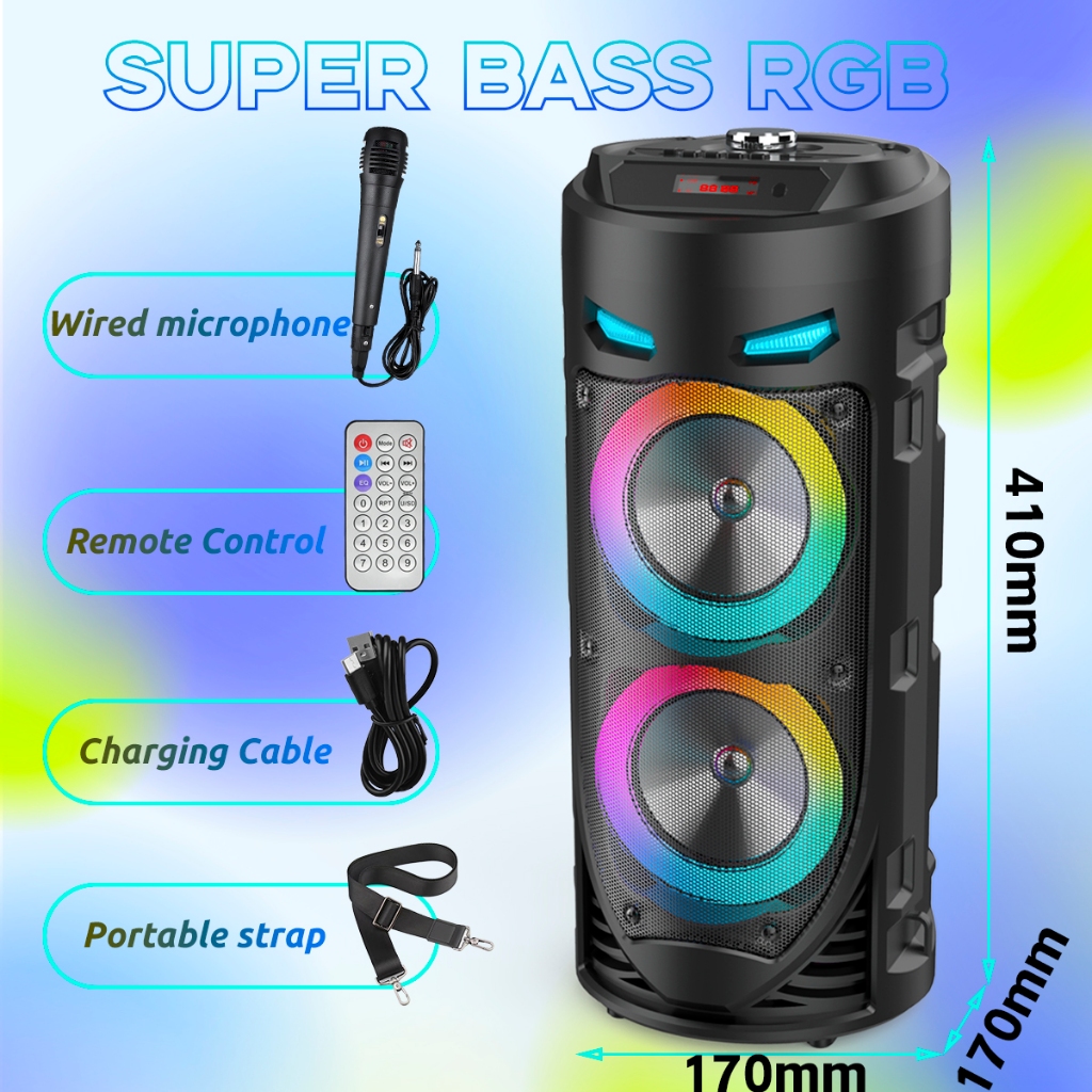 【PRO PLUS BASS】Speaker Bluetooth Karaoke With Free Mic Big Size ...