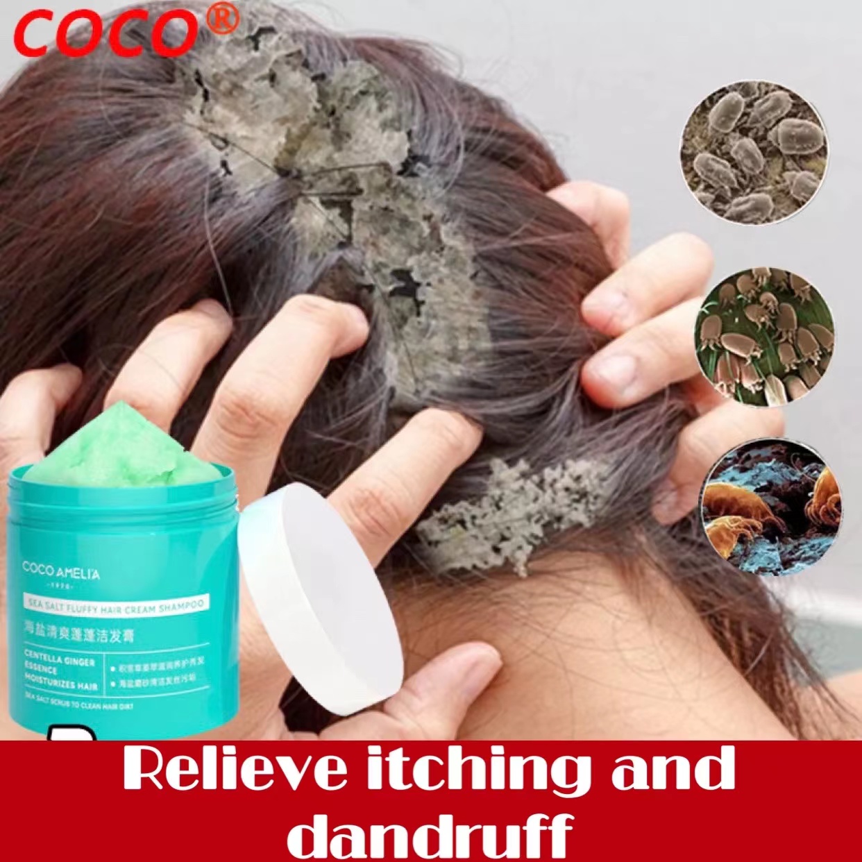 CCA Sea Salt Shampoo Anti-Dandruff Refreshing Oil Control Deep Scalp ...