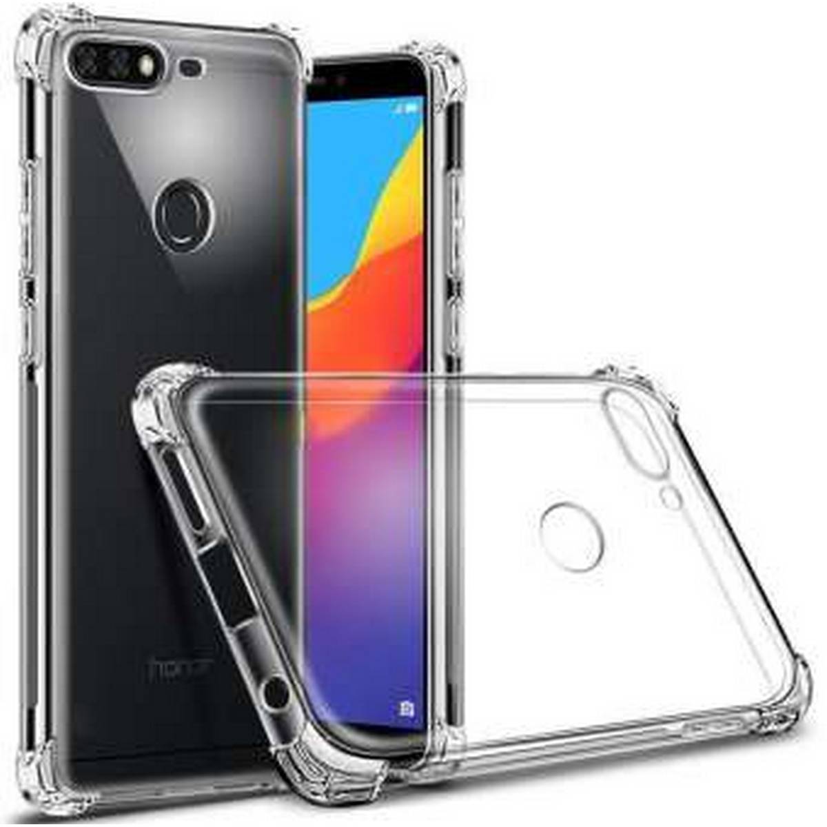 Huawei Y7 Prime 2018 Back Cover Transparent Extra Bumper Anti Shock ...