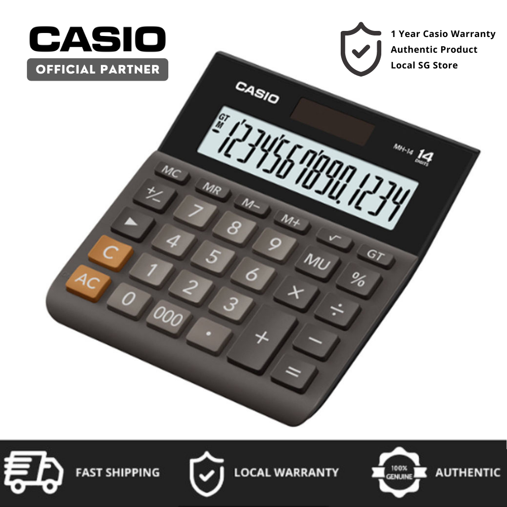 Casio MH-14 14 Digits Two Way Power Calculator with EXTRA Large Display ...