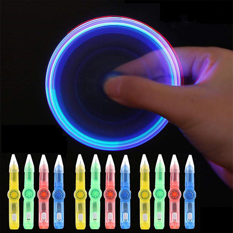 NEW 2in1 Hand Spinner LED PEN Light Fidget Spin EDC Autism Gyroscope ...