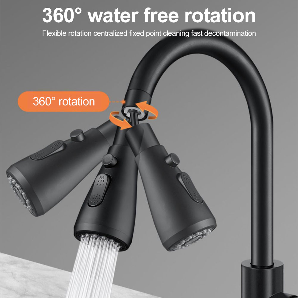 3 Mode Shower Kitchen Tap Rotatable Kitchen Flush High-Pressure W ...