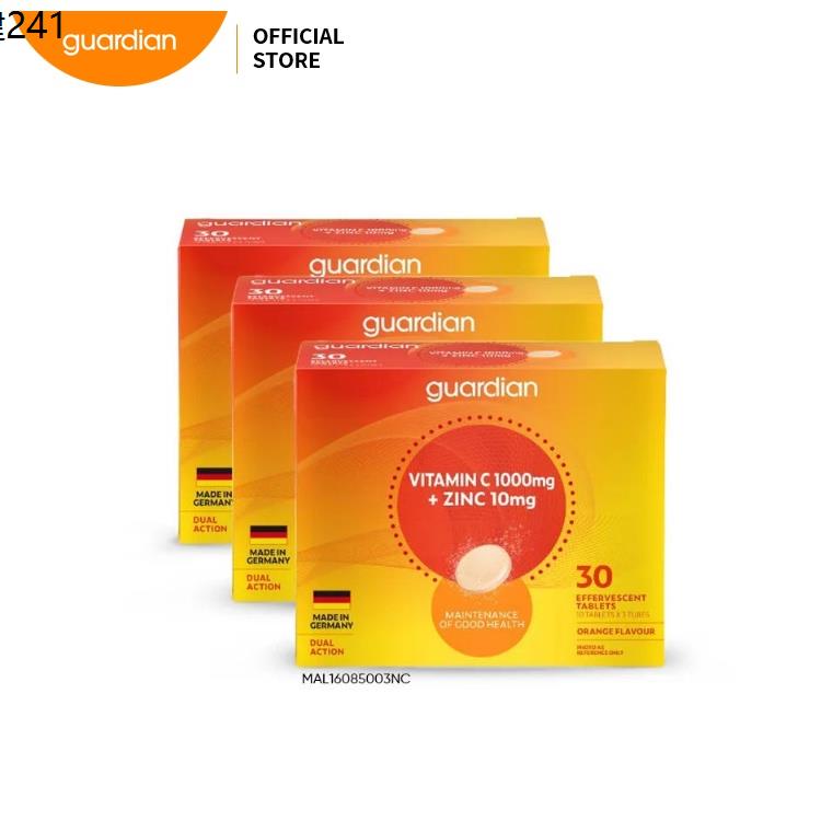 Guardian Vitamin C + Zinc Effervescent (30's x 3)♀ | Lazada