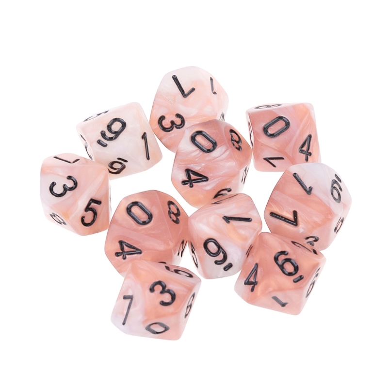 【Must-have】Y1UC 10pcs/set 10 Sided D10 Polyhedral Dices Numbers Dials ...