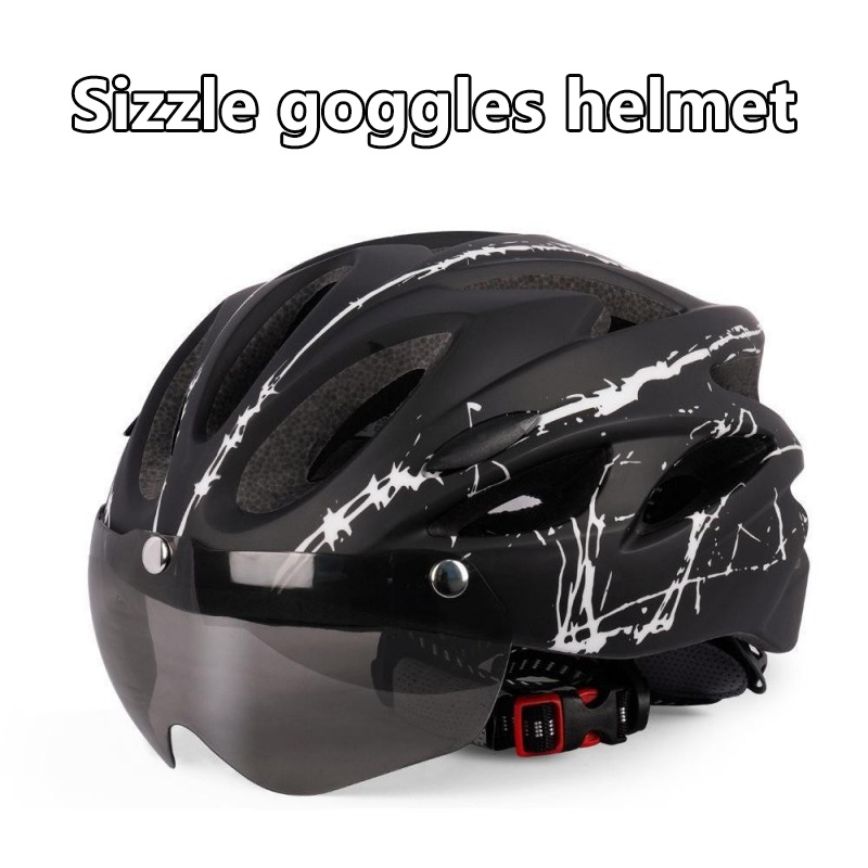 Unisex Adult Ultralight Bicycle Cycling Helmet With Goggles For Outdoor ...