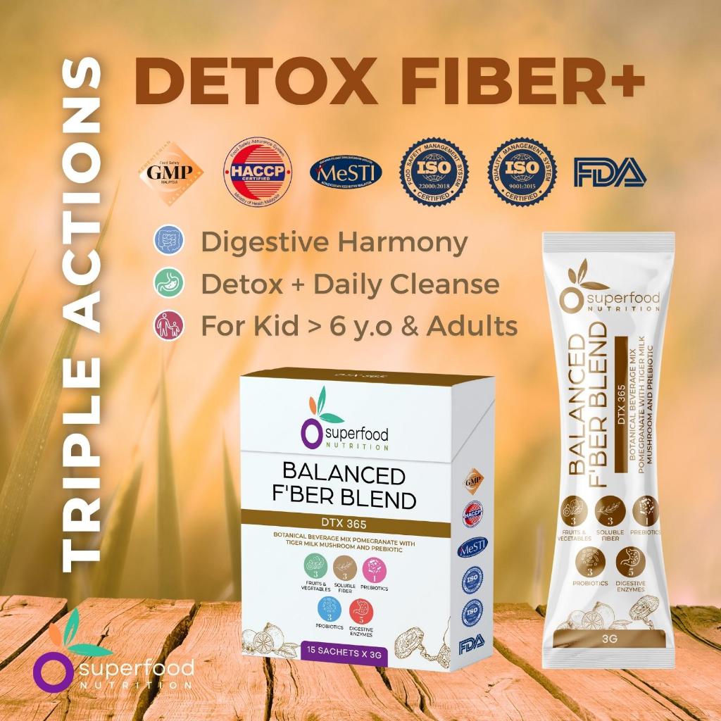 Superfood Nutrition | Balanced Fiber Blend Detox Fiber Boost DTX 365 (15s) — Tiger Milk Mushroom ...