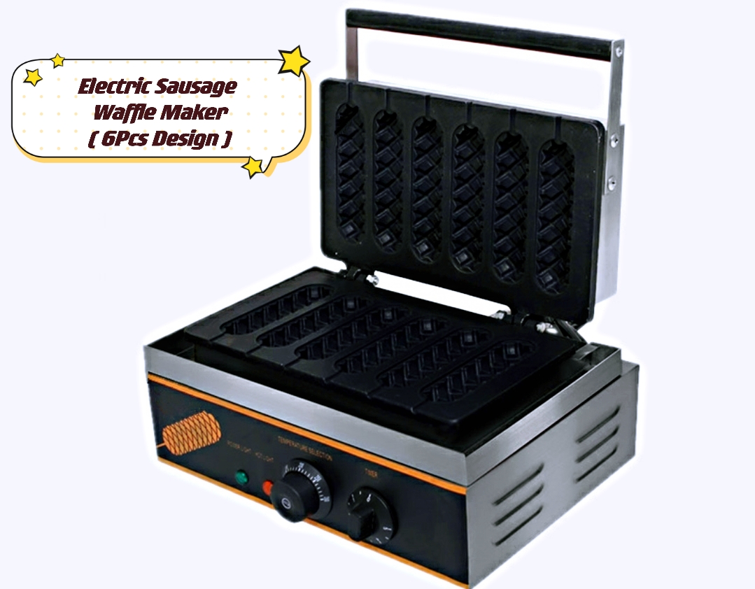 Commercial Electric Sausage Waffle Maker 6 pcs Hotdog Maker Hotdog ...