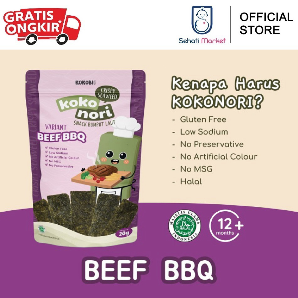 KOKOBI KOKO NORI CRISPY SEAWEED BEEF BBQ 20g | Lazada Indonesia