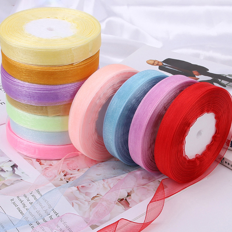 38Meter/Roll 1.5cm Sheer Chiffon Ribbon For Handmade Bow Craft Wedding ...