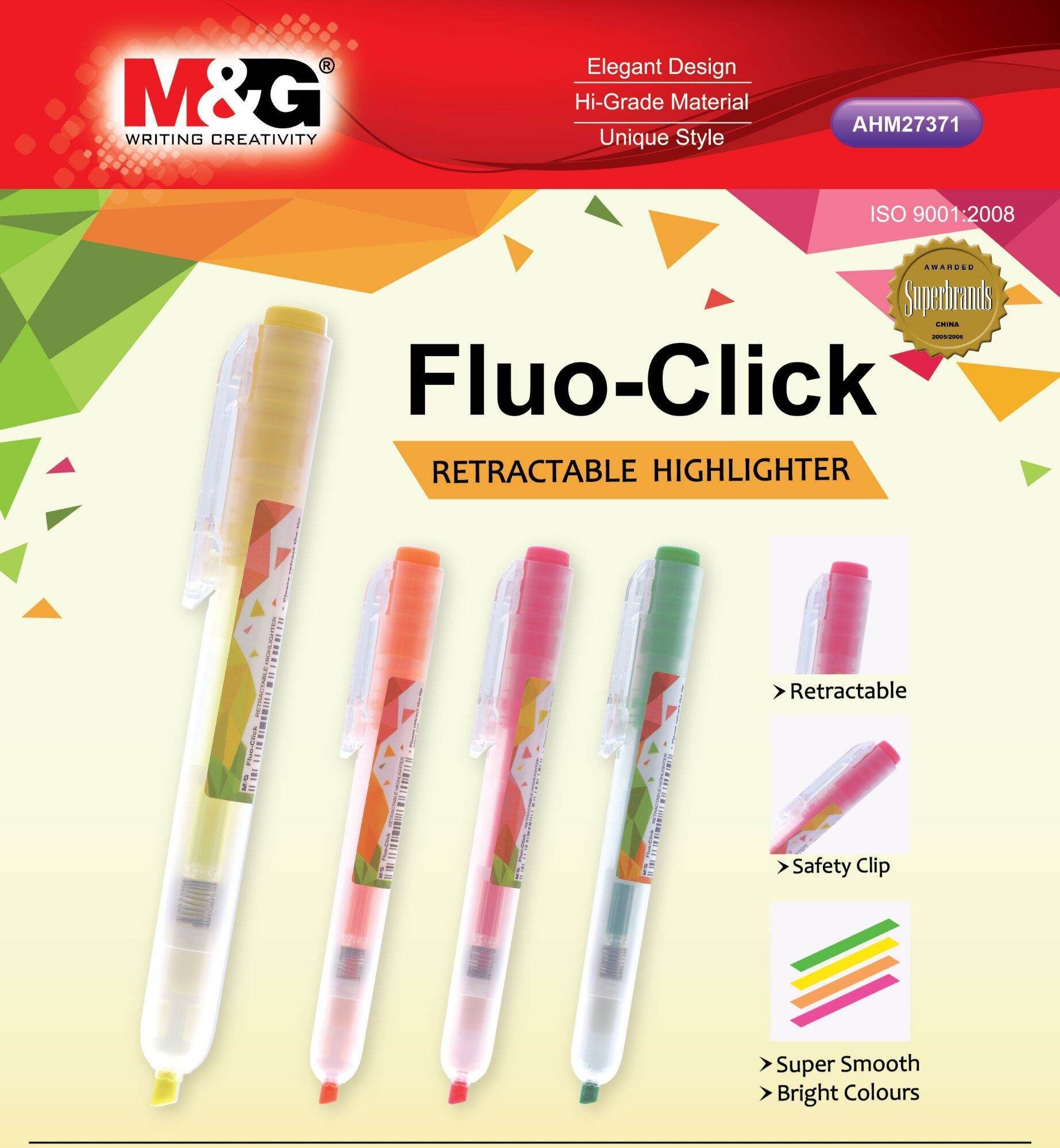 M&G Fluo-Click Retractable Highlighter AHM27371 | Lazada