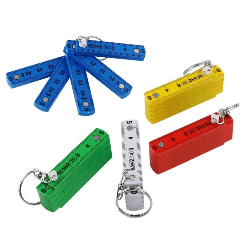 Portable 0.5m 10-Fold Folding Ruler Double-sided Scale Anti Pinch ...