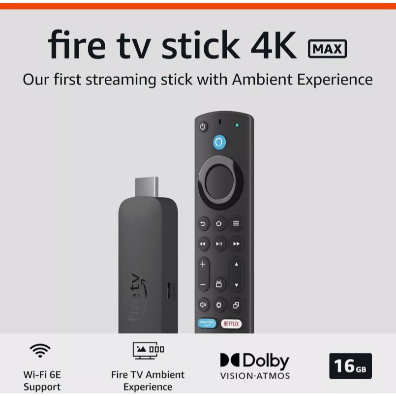 Amazon Fire TV Stick 4K Max gen2 2024 streaming device supports Wi-Fi ...