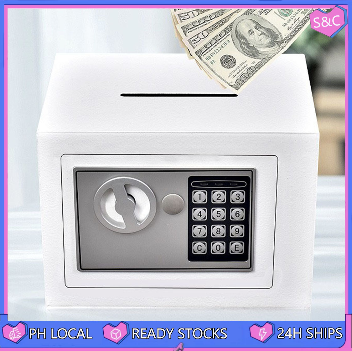 Mini Safe Solid Steel Electronic Safe With Numeric Keypad Lockable ...