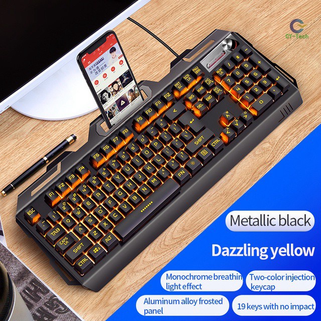 【CYT】YINDIAO V2 104-key wired game keyboard metal panel colorful ...