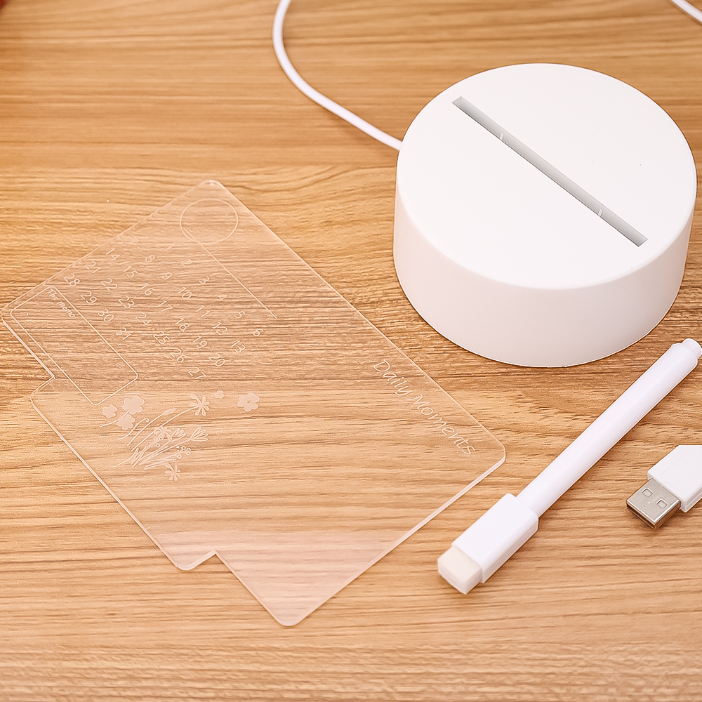 Creative Calendar Notepad Light USB LED Night Lamp Message Board Plan ...