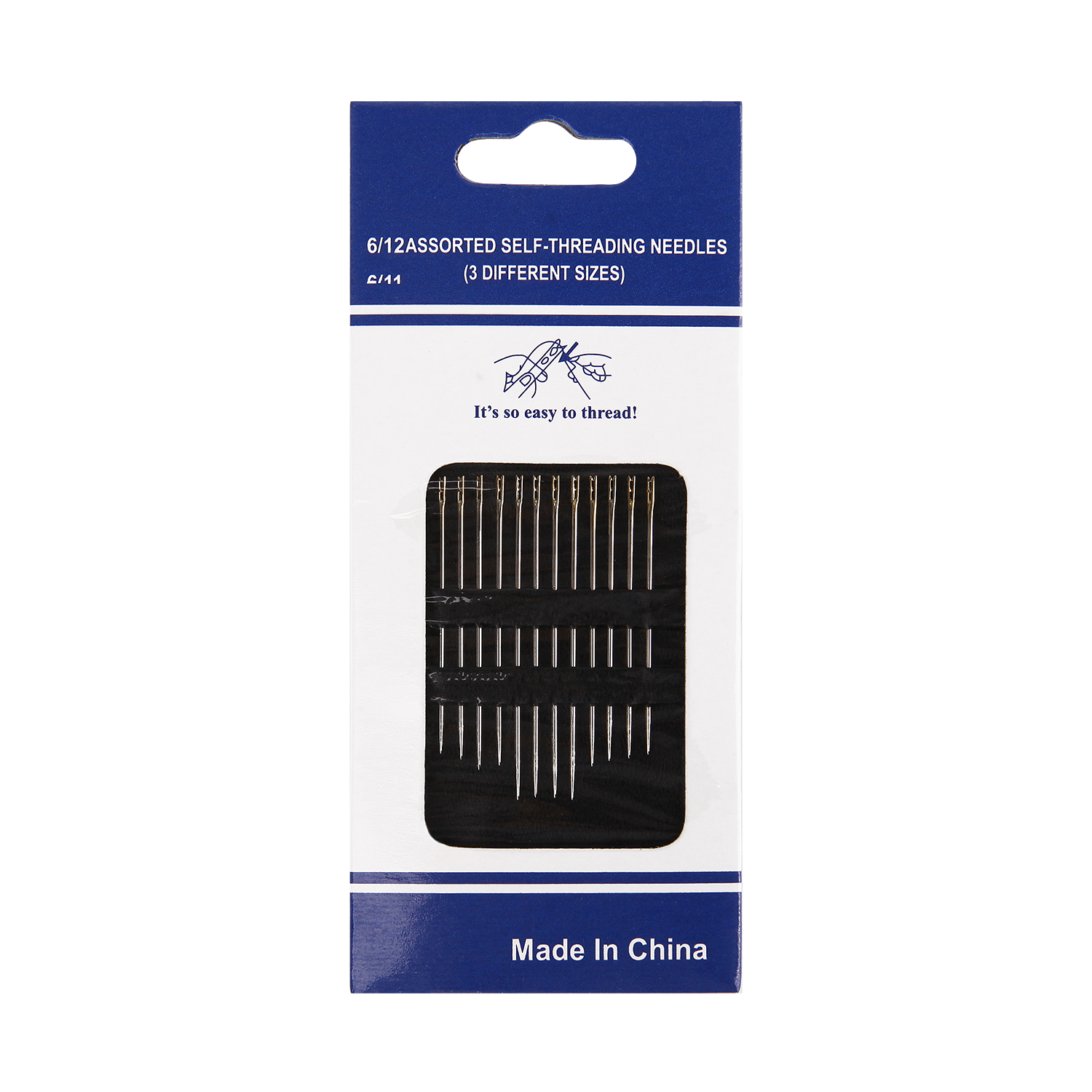 12pcs Self-Threading Sewing Needles Set Assorted Sizes Stainless Steel ...