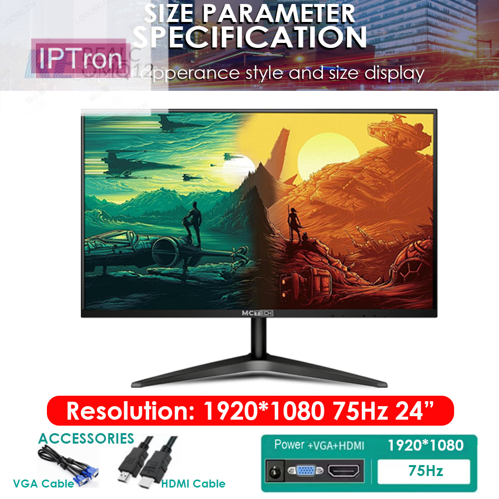 Brand New 19 24 Inch Gaming Monitor MCTECH Computer monitor 60hz ...