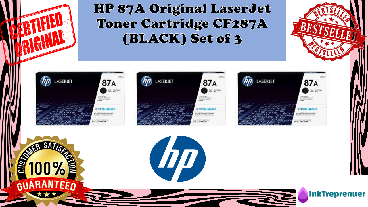 HP 87A Original LaserJet Toner Cartridge CF287A (BLACK) Set of 3 ...
