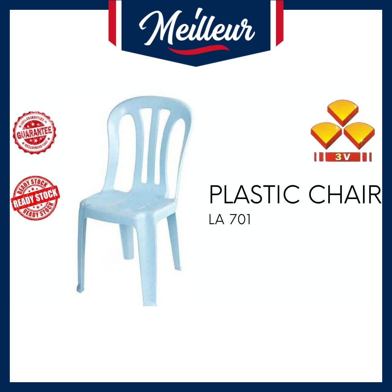 3V Plastic Chair LA 701 / Office Chair / Restaurant Chair / Meeting ...