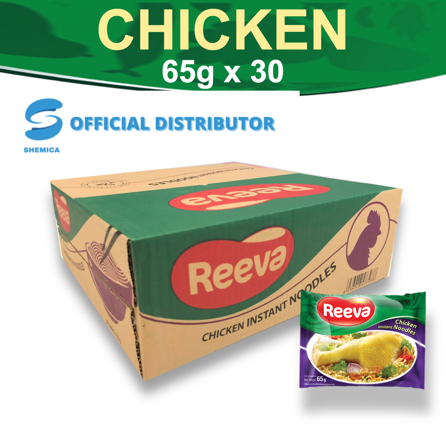Reeva Chicken Instant Noodles 65g (30 pouch) | Lazada PH