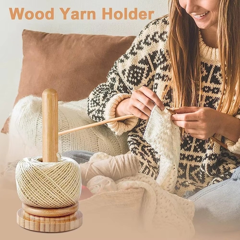 Weaving Rack Detachable Base Wooden Yarn Holder Manual Dispenser ...