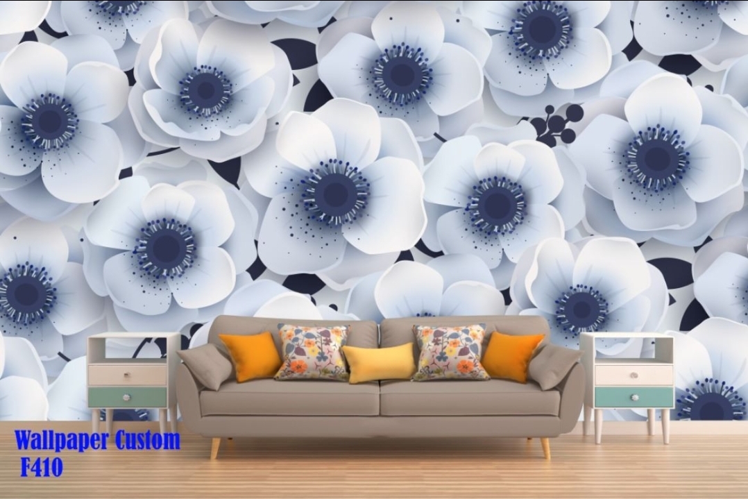 WALLPAPER CUSTOM 3D WALLPAPER DINDING CUSTOM MOTIP BUNGA GAYA EROPA ...