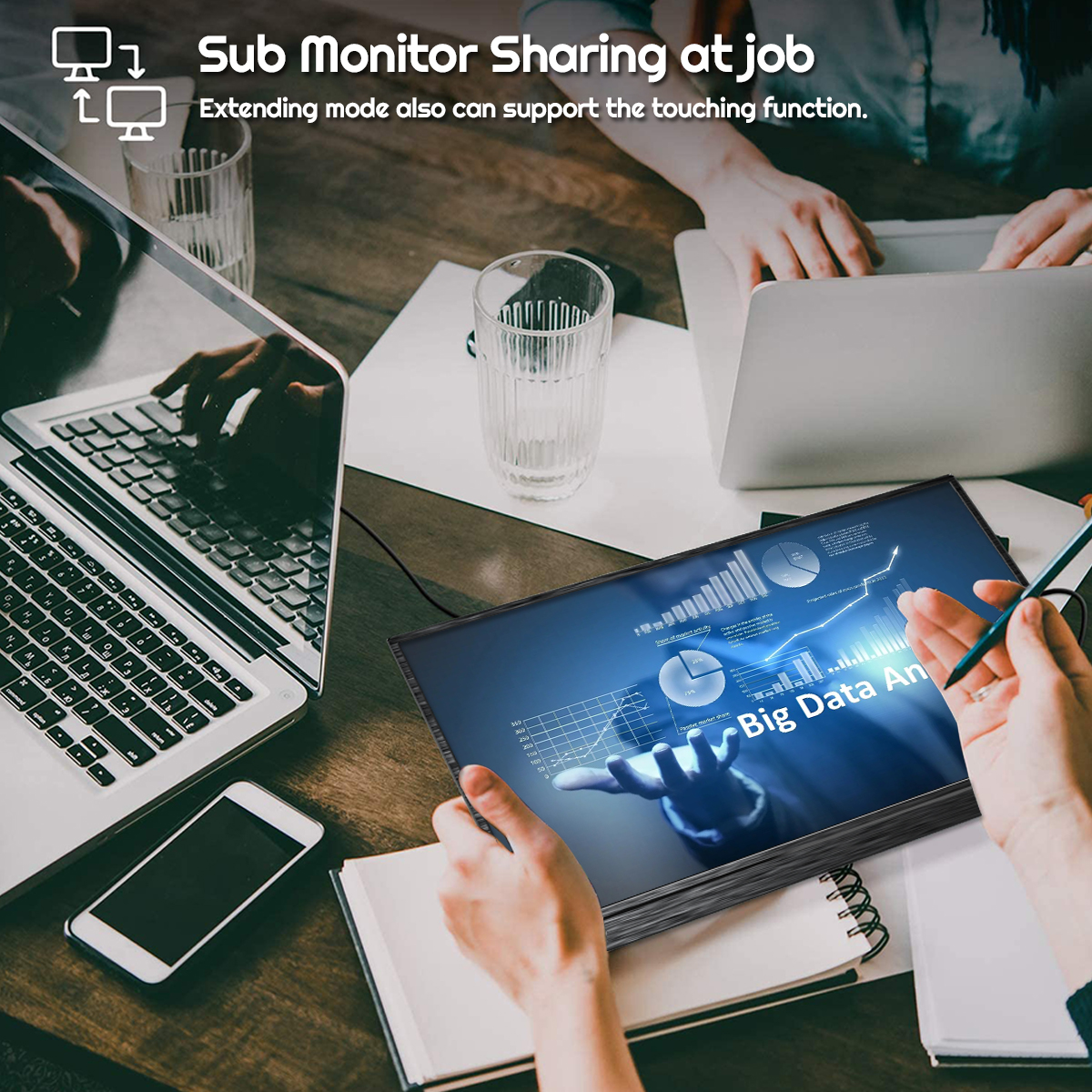 ZEUSLAP Touch แบบพกพา Monitor 15.6นิ้ว Fhd Vesa Mountable Sub Screen ...