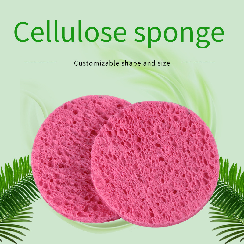 Pink Heart-shaped Compressed Face Wash Puff Made of Wood Pulp Cotton ...