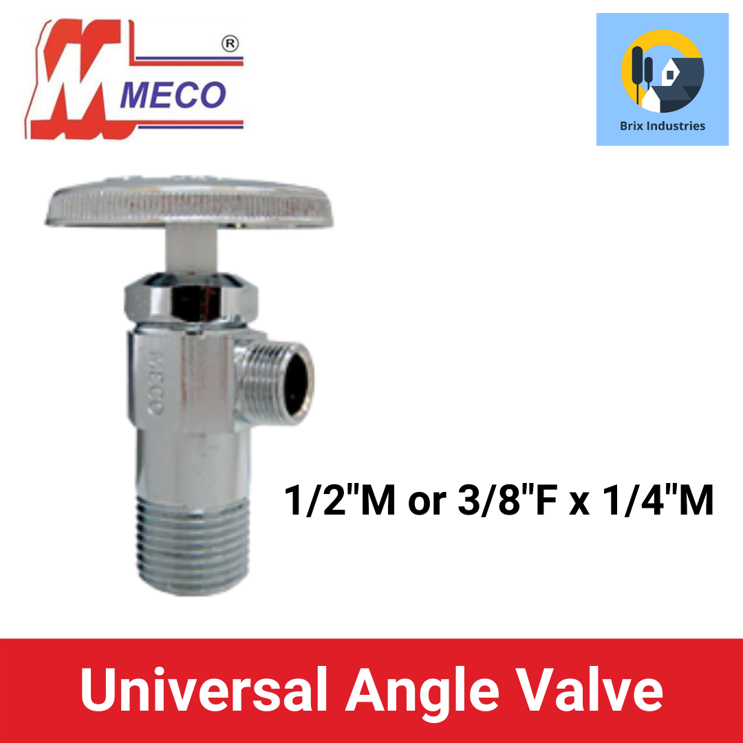 Meco Universal Angle Valve 1/2"M or 3/8F" x 1/4"M 1/2"M #014 or #015 ...