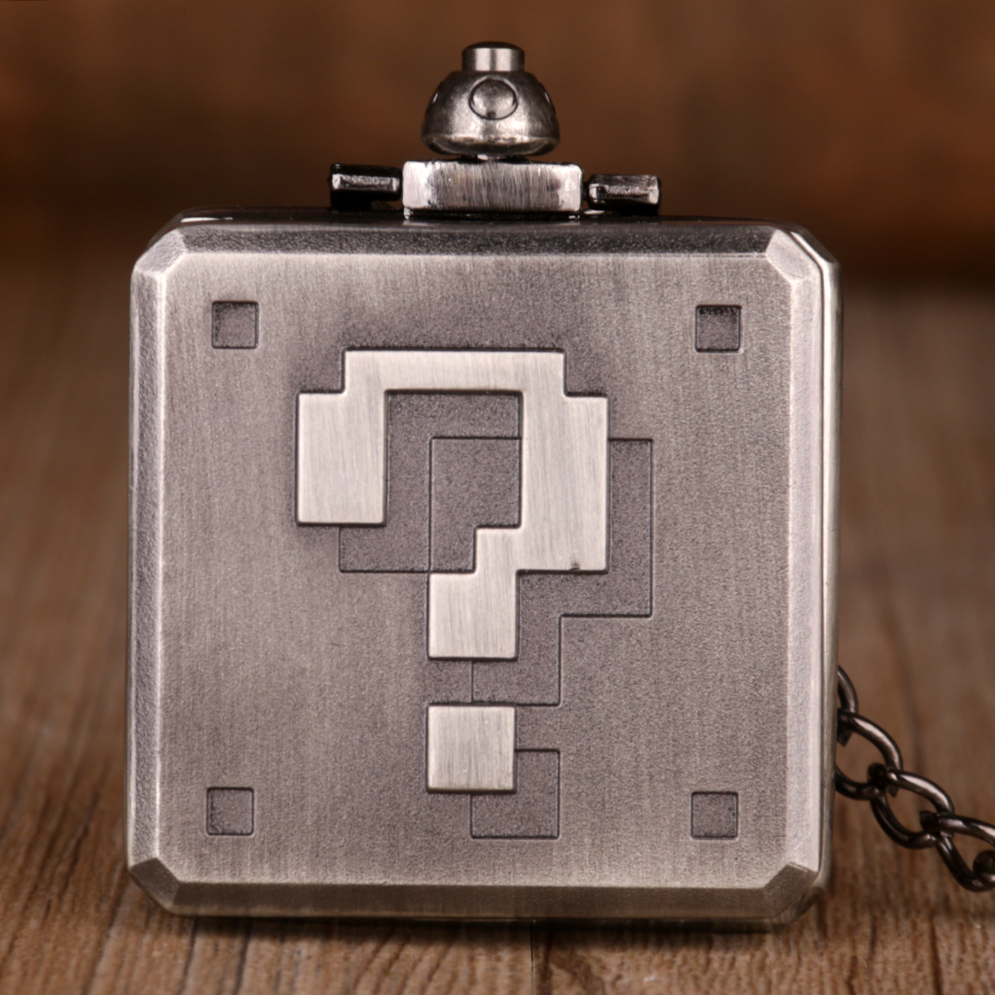 【High-quality】Retro Square Big Question Steampunk Pocket Watch Chain ...