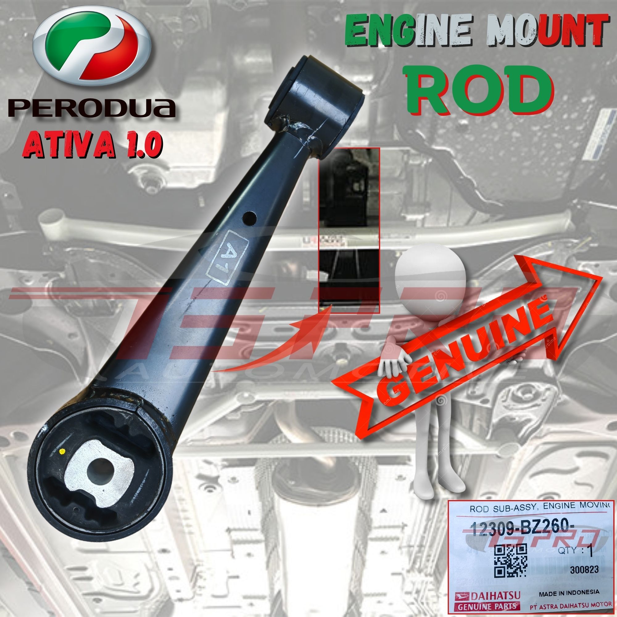 Perodua Ativa 1.0 Genuine Engine Mounting Pemasangan Enjin Left 12306 ...