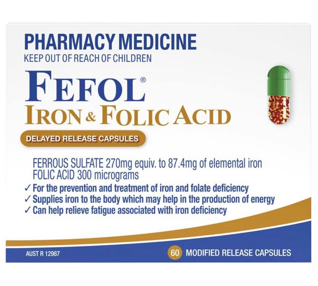 Viên Uống Bổ Sung Sắt Và Folate - Fefol Iron & Folate Supplement 60 ...