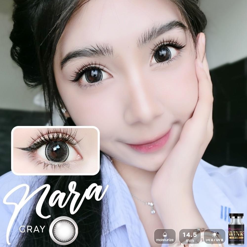 คอนแทคเลนส์(บิ๊กอาย) Nara Brown Gray Black (Wink) ️ลายฮิต ขายดีมาก กรองแสงกันยูวี ...