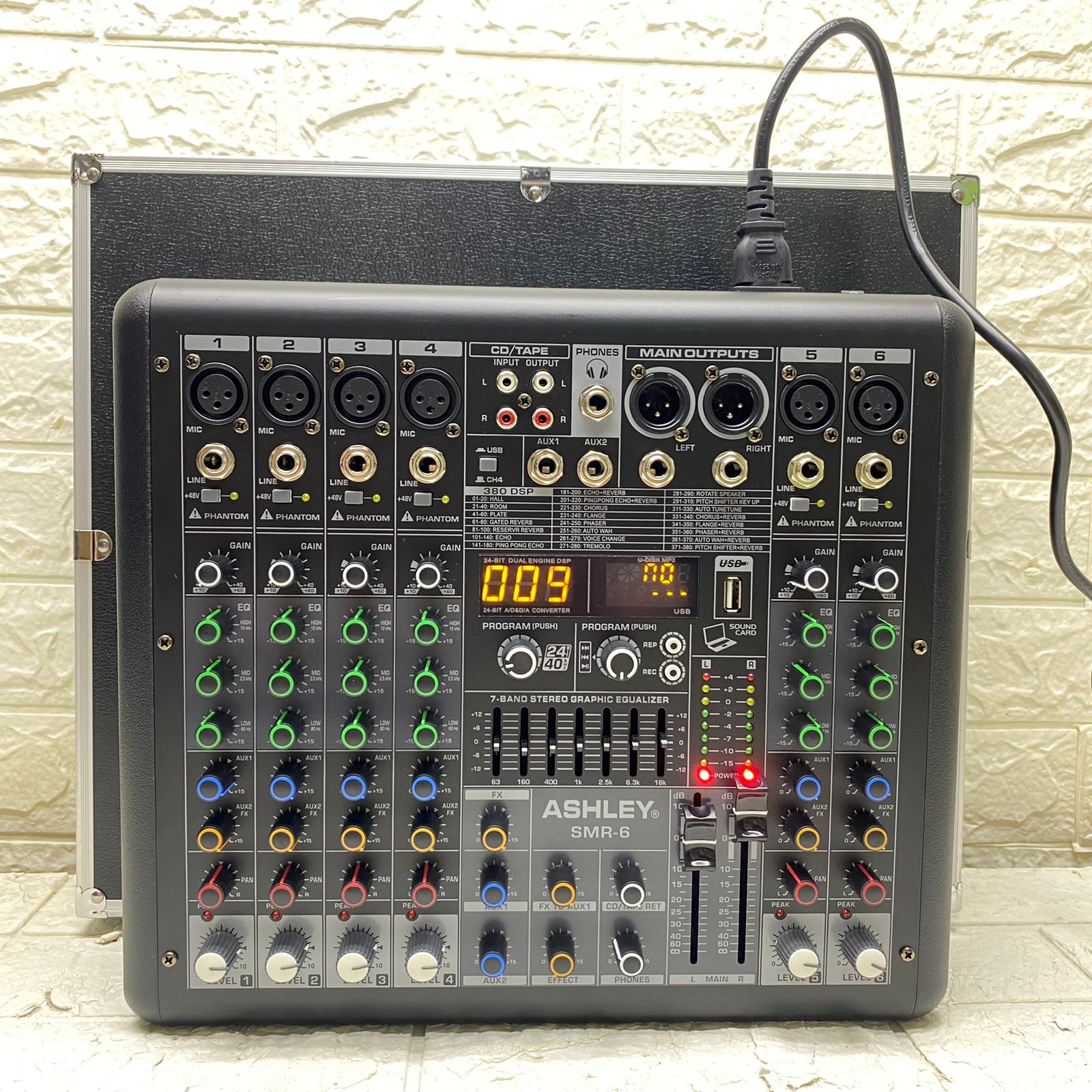Mixer Audio ASHLEY SMR-6 Original Product "6-Channel" -FREE HARDCASE/Koper- Bluetooth + USB ...
