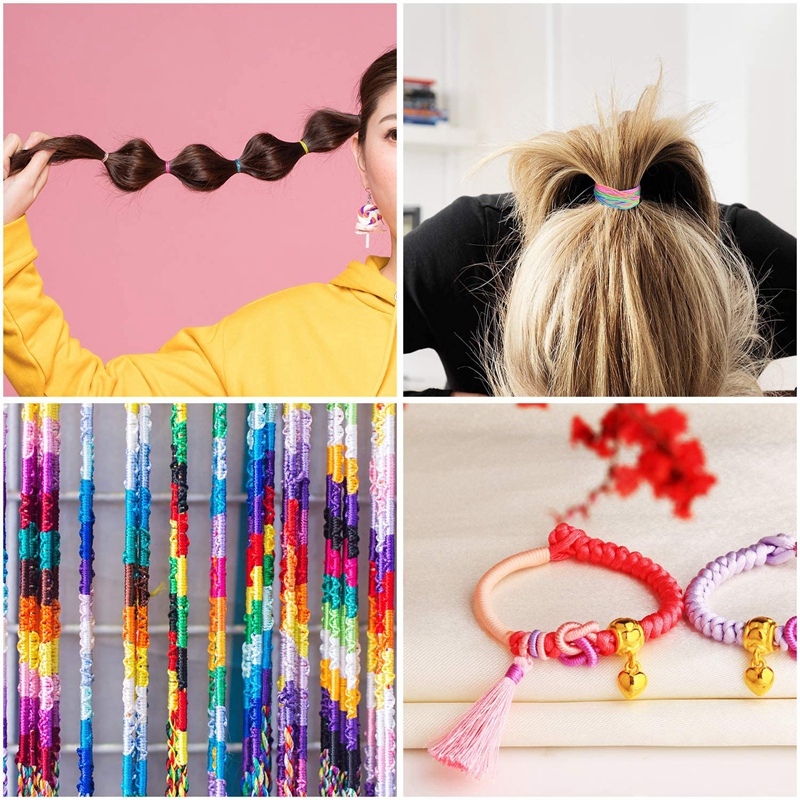 Elastic Cord, Beading Cords Threads, Rainbow Color Stretch String Cord ...