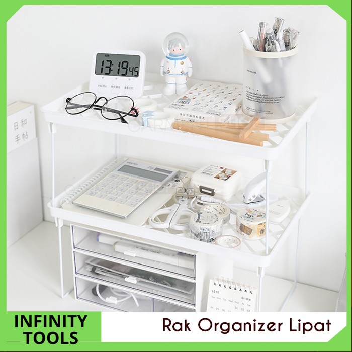 Rak Organizer Susun Stationary ATK Meja Kantor Lipat Kotak Kosmetik ...