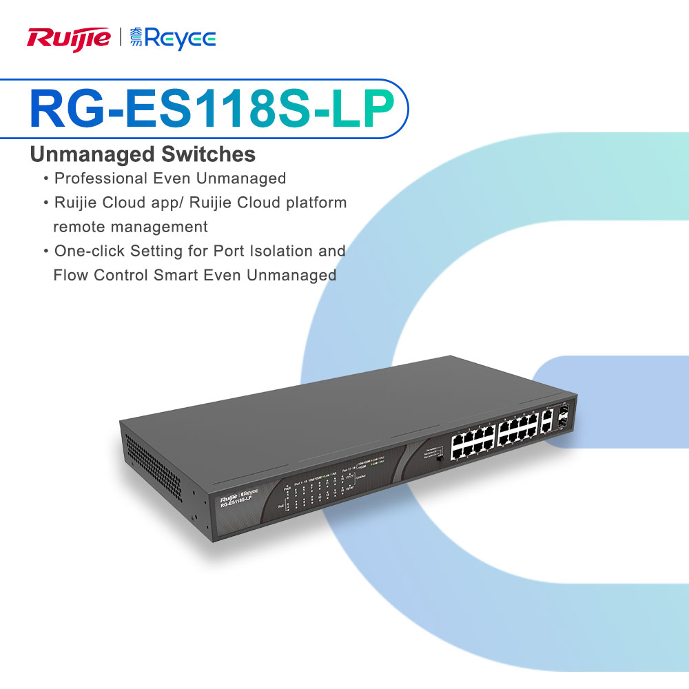 Reyee RG-ES118S-LP | 2 Gigabit RJ45/SFP combo Ports | Ruijie Networks ...