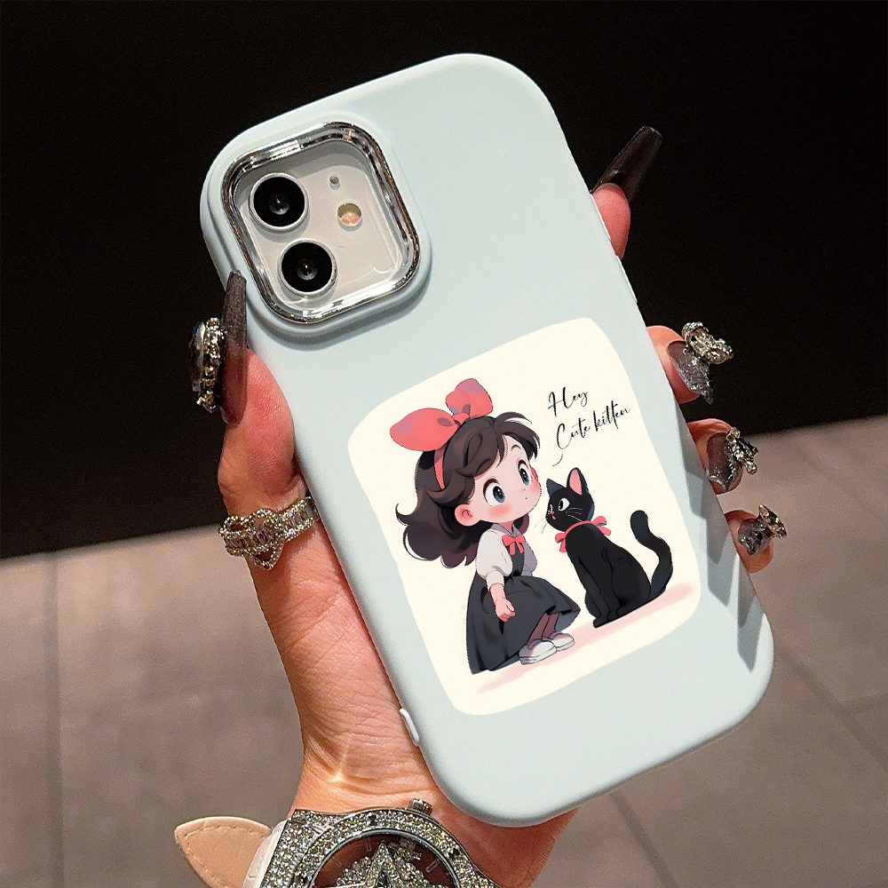 UCUC for OPPO A5S A7 A12 A12S Back Cover Little Girl and Black Cat ...