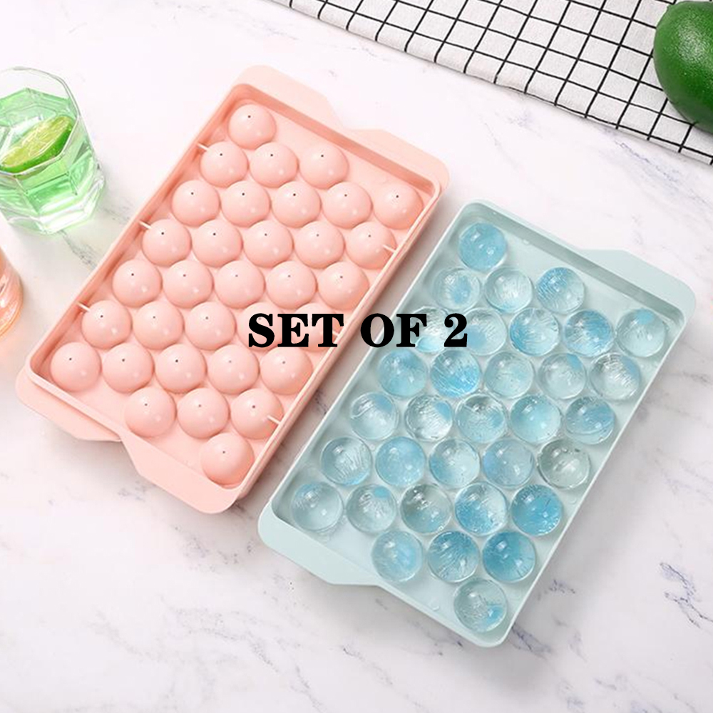 SUPER 9S 33 Compartment Round Ice Cube Shaper with Square Lid DIY ...
