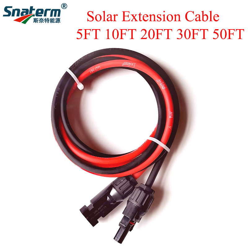 1 Pair Solar Panel Extension Wire With One End Connector Cable Assembly ...