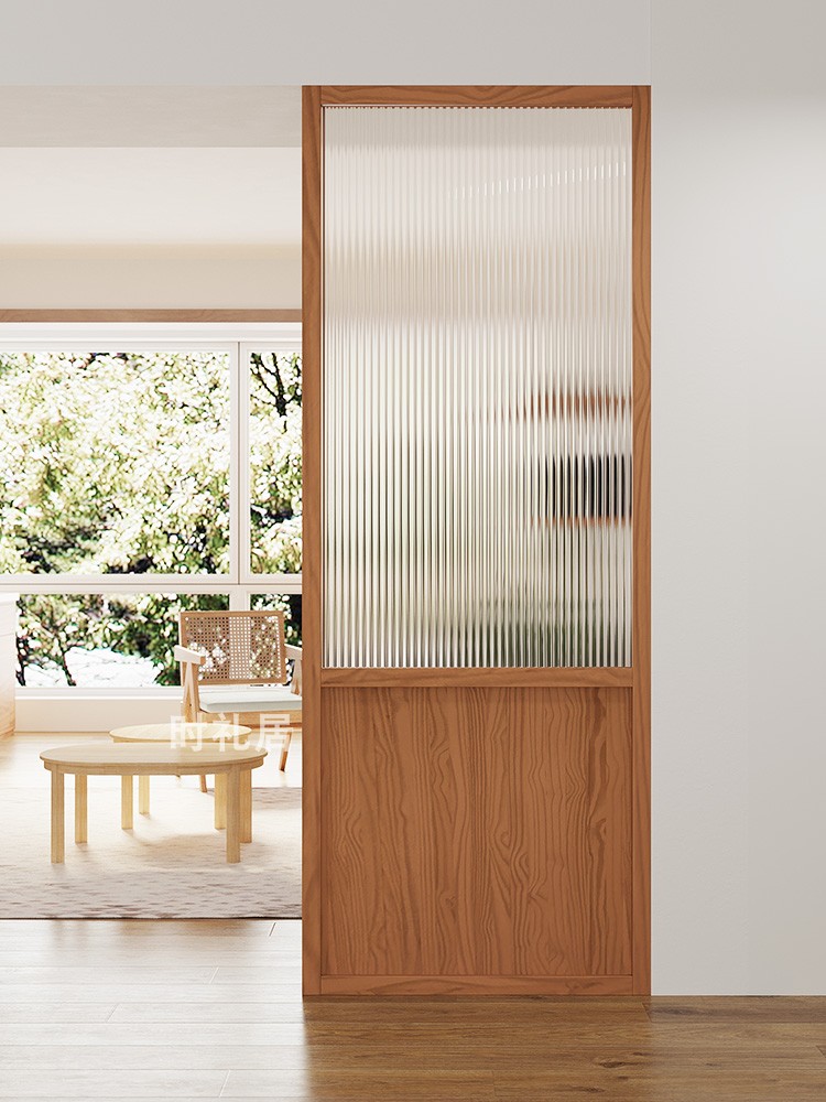 Solid wood frame glass door wall partition screen customization ...