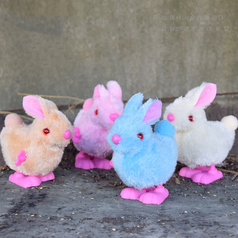 Plush Stuffed Bunny Toys Cartoon Jumping Rabbit Children's Baby Wind Up ...