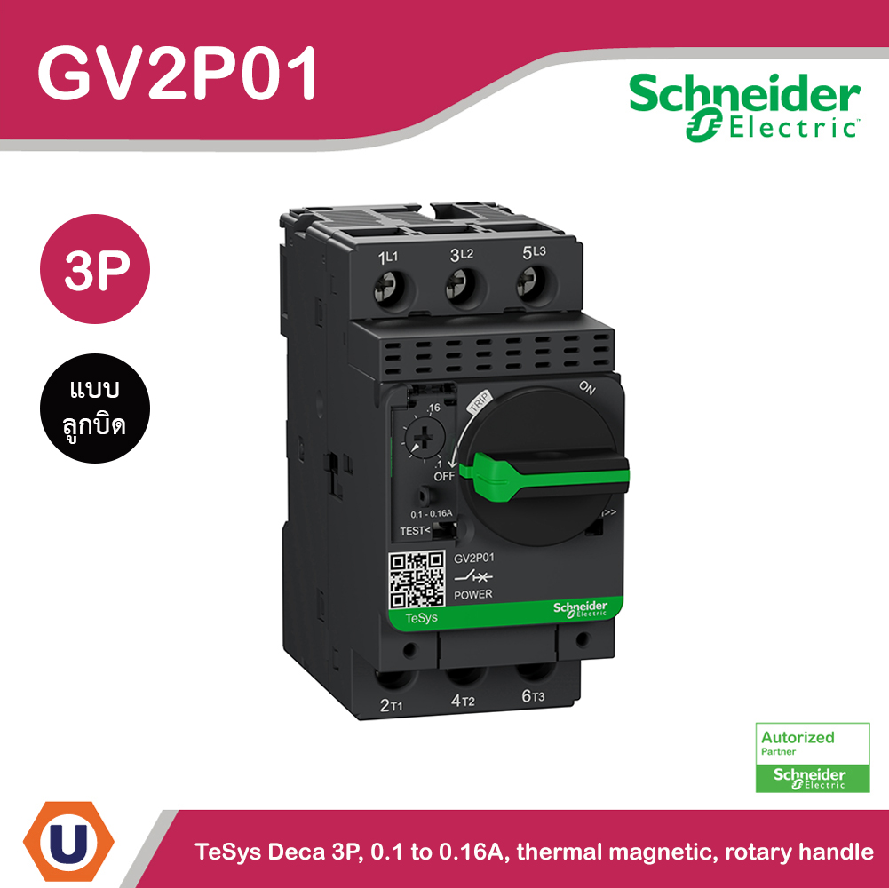 Schneider GV2P21 Thermal Magnetic มอเตอร์ Protection เซอร์กิตเบรคเกอร์ ...