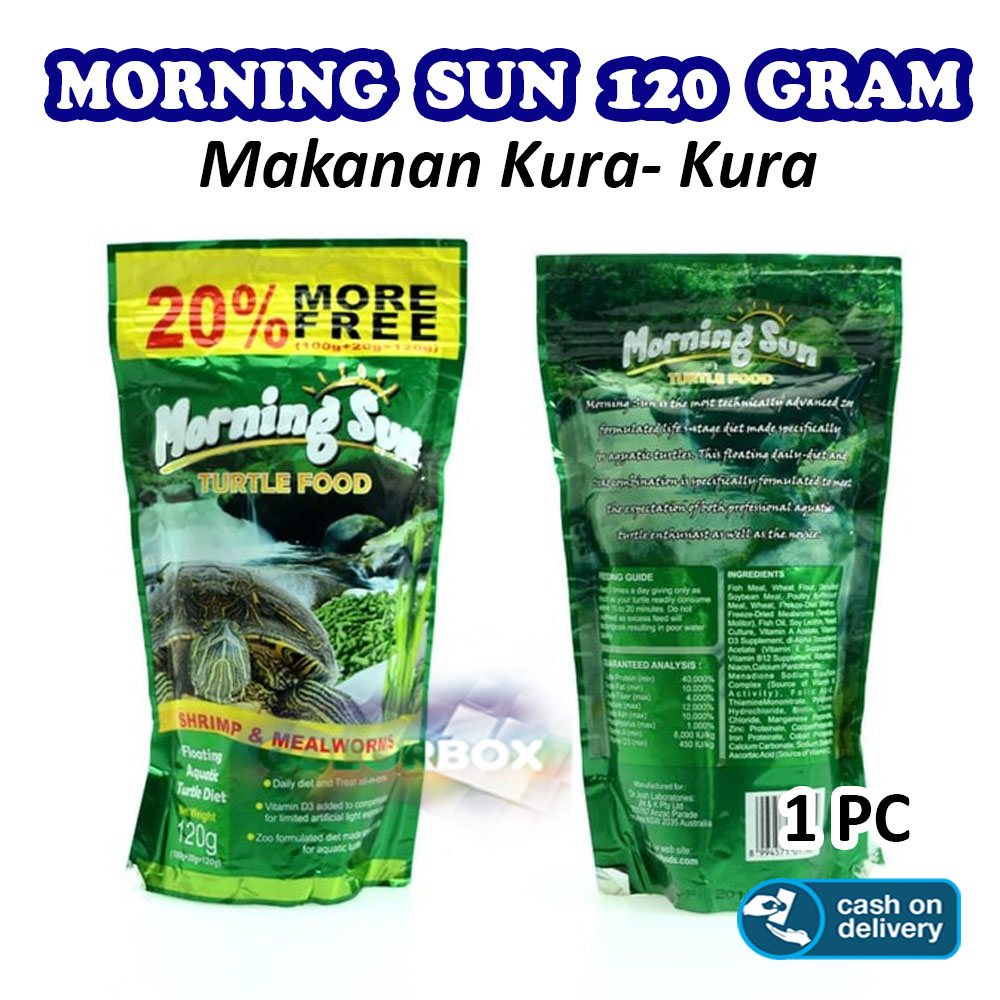 Morning Sun makanan Kura Kura 120 gr Pakan Kura Kura Besar dan Kecil ...