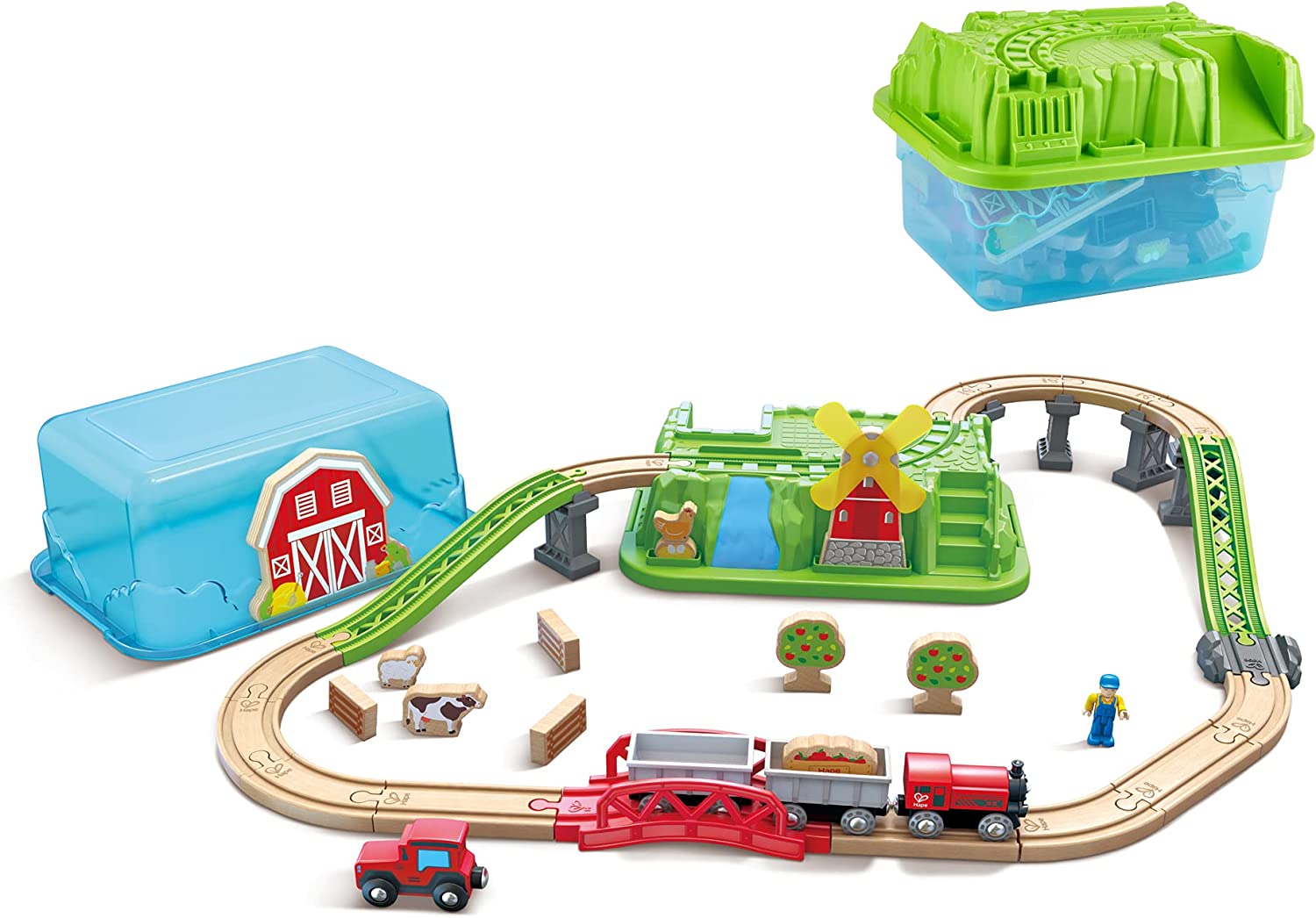 Hape Countryside Bucket Railway Play Set Children Kids Child Wooden ...