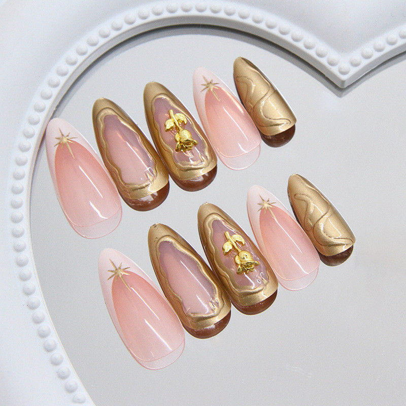 BTS【WITH GLUE】24Pcs Three-dimensional Irregular Wavy French Elegance ...