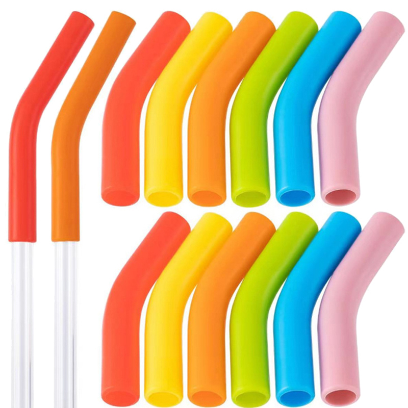 6Pcs/Set Soft Silicone Straw Covers Straws Tips Covers Fit For 9mm Wide ...